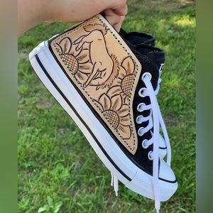 Converse | Shoes | Tooled Leather Bucking Horse Converse | Poshmark
